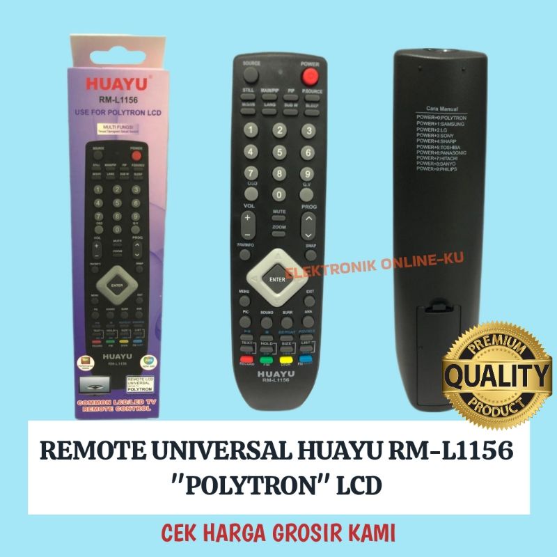 Jual REMOTE UNIVERSAL POLYTRON LCD HUAYU RM-L1156 | Shopee Indonesia