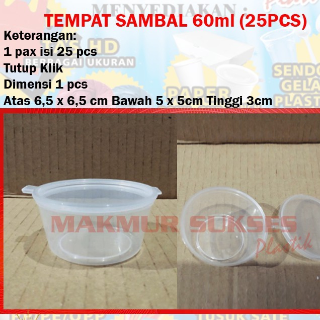 Jual Thinwall Container Cup Sambal / Sauce Container / Cup Saus Klip ...