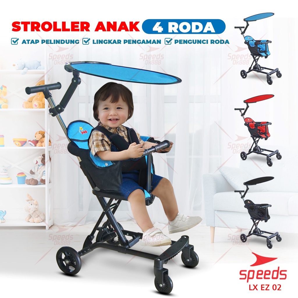 Jual Stroller Bayi Dengan Kanopi 4 Roda Stroller Anak Dan Balita Kursi ...