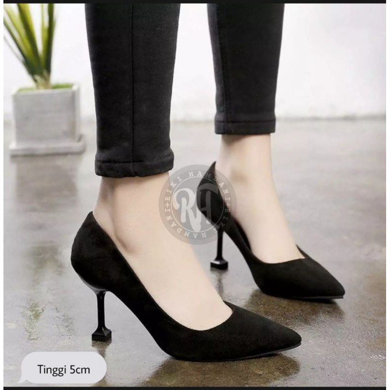 Jual Sepatu high heels wanita Suede polos | Shopee Indonesia