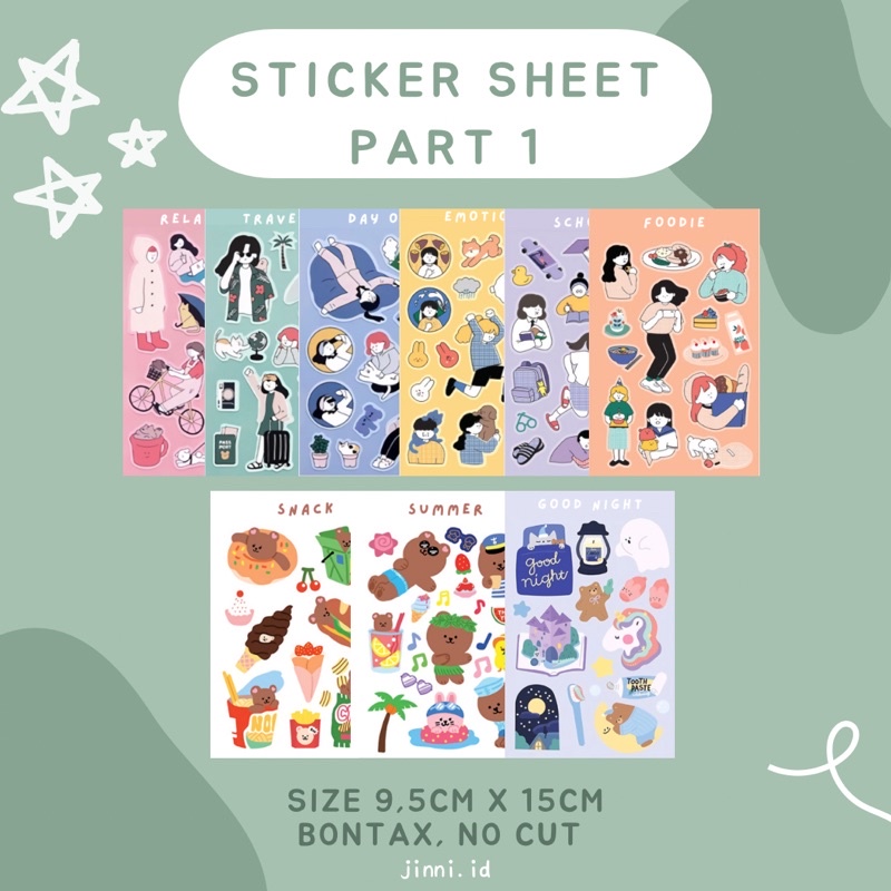Jual [JINNI PART 1] Sticker Sheet Part 1 | Stiker Sheet Journal ...