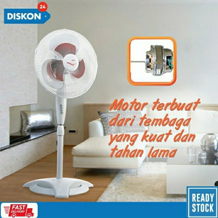 Jual KIPAS ANGIN BERDIRI TURBO 16" CFR-3086 / STAND FAN MERAH BERGARANSI | Shopee Indonesia