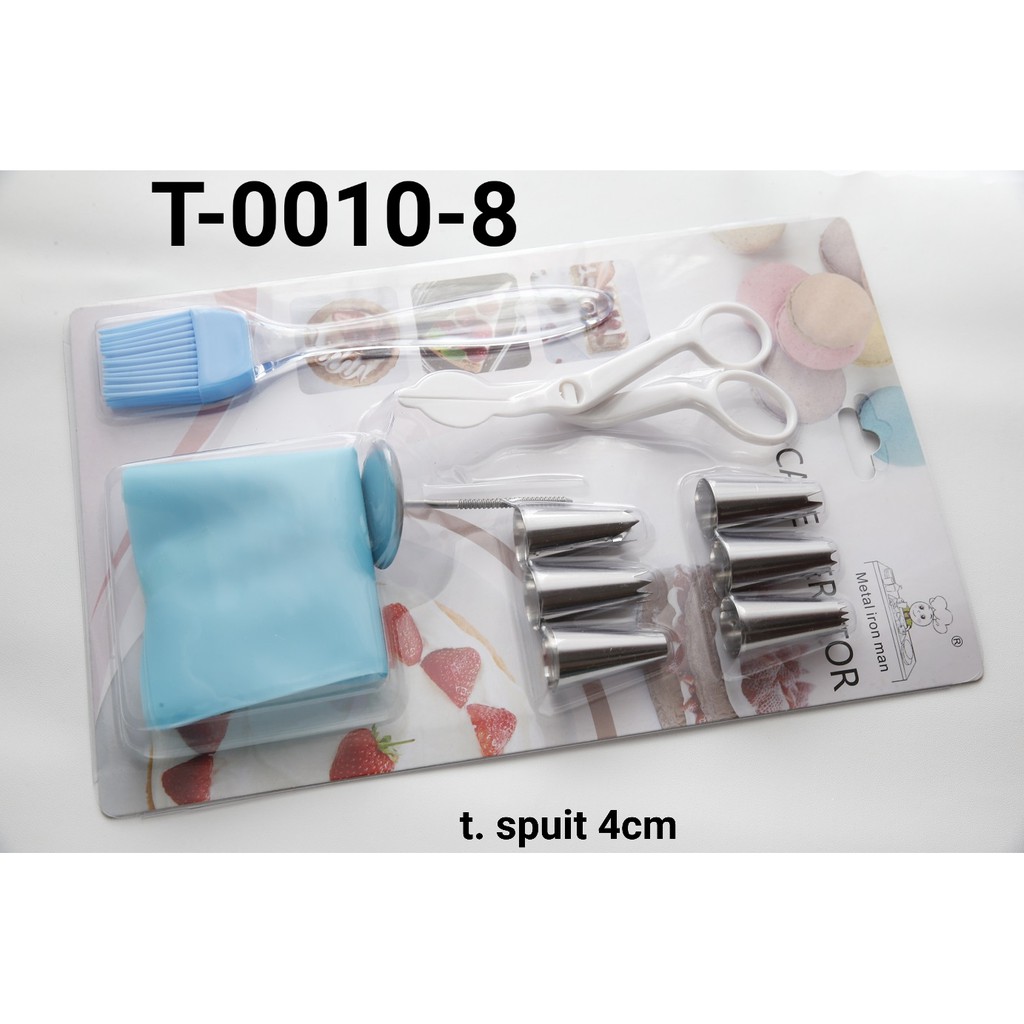 Jual T-0010-8 Spuit set connector kuas gunting paku mawar pipping bag ...