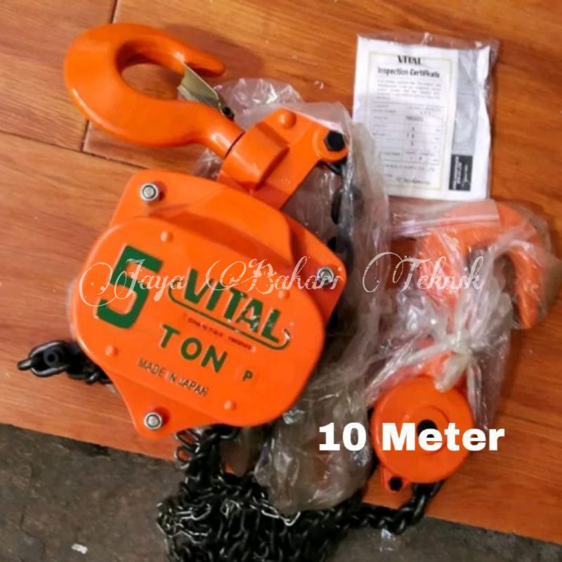 Jual Chain Block VITAL 5 Ton x 10 Meter atau Takel Chain Block Hoist ...