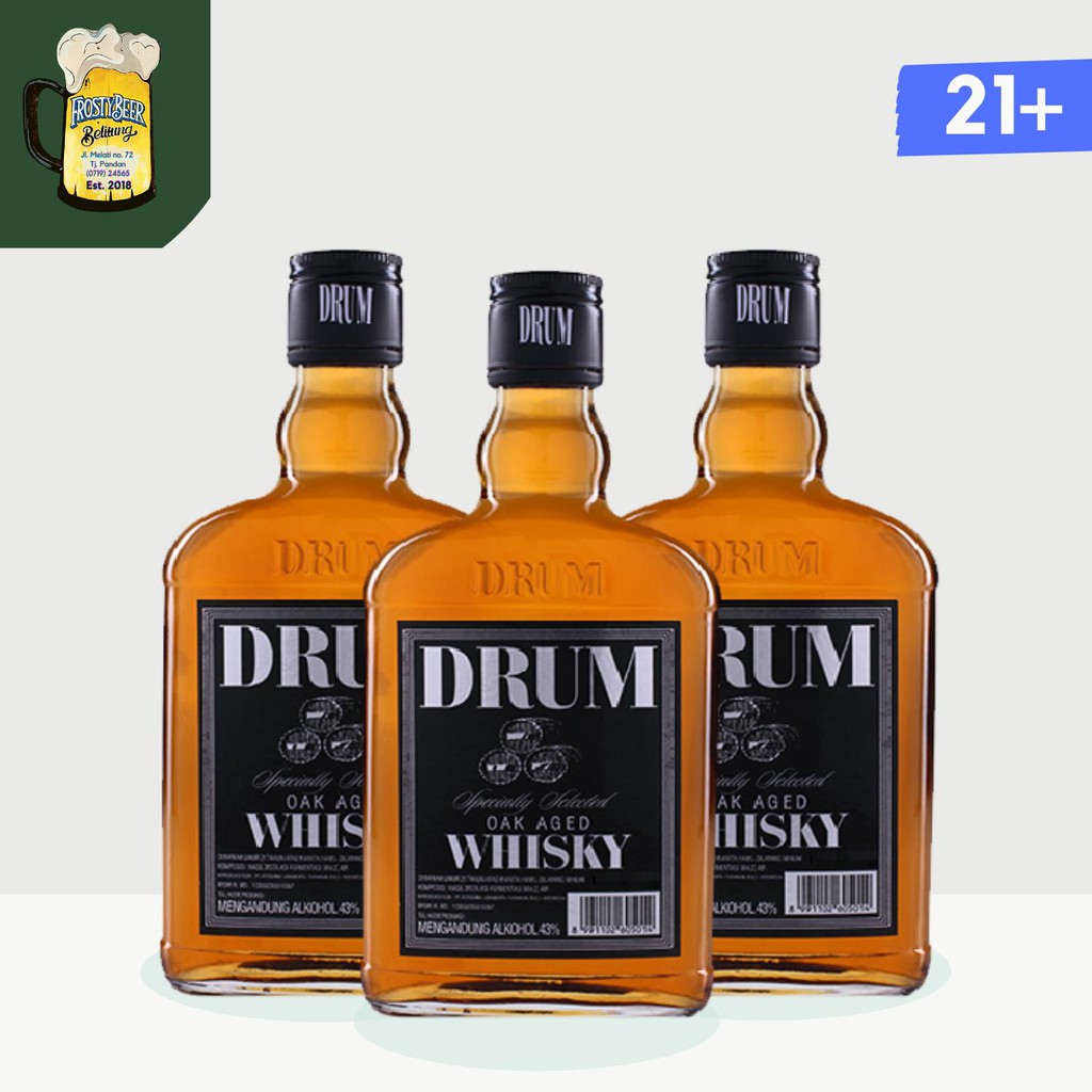 Jual Drum Whisky Oak Aged 43% 350 ml | Shopee Indonesia