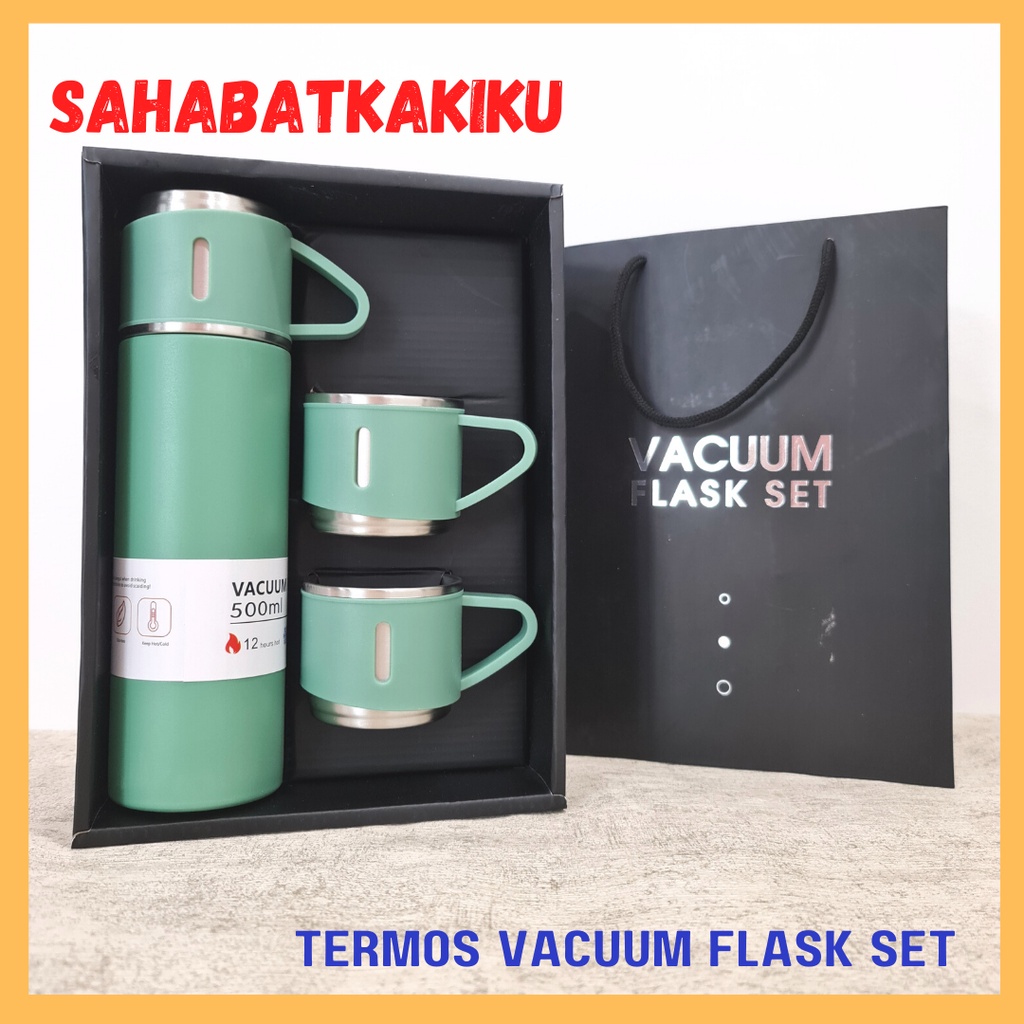 Jual Termos Vacuum Flask Set Dengan Cangkir / Termos Set Souvenir Gift ...