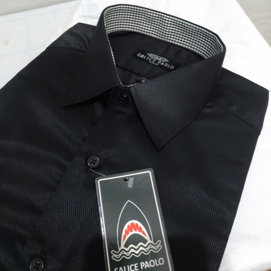 Jual Hem Pria Lengan Panjang Maroon Combi Hitam (Pullman Maroon Vl ...