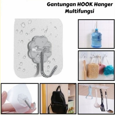 Jual Gantungan Hook Transparan Serbaguna Hanger Tempel Dinding | Shopee ...