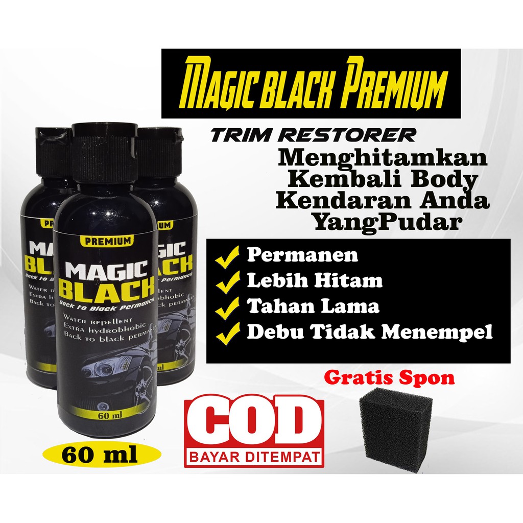 Jual Grosir Magic Black Premium 60ml [Penghitam motor/mobil, Trim ...