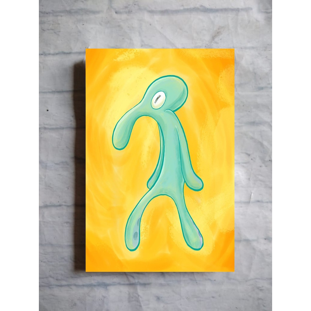 Jual Poster dekorasi dinding Digital printing lukisan Squidward ...