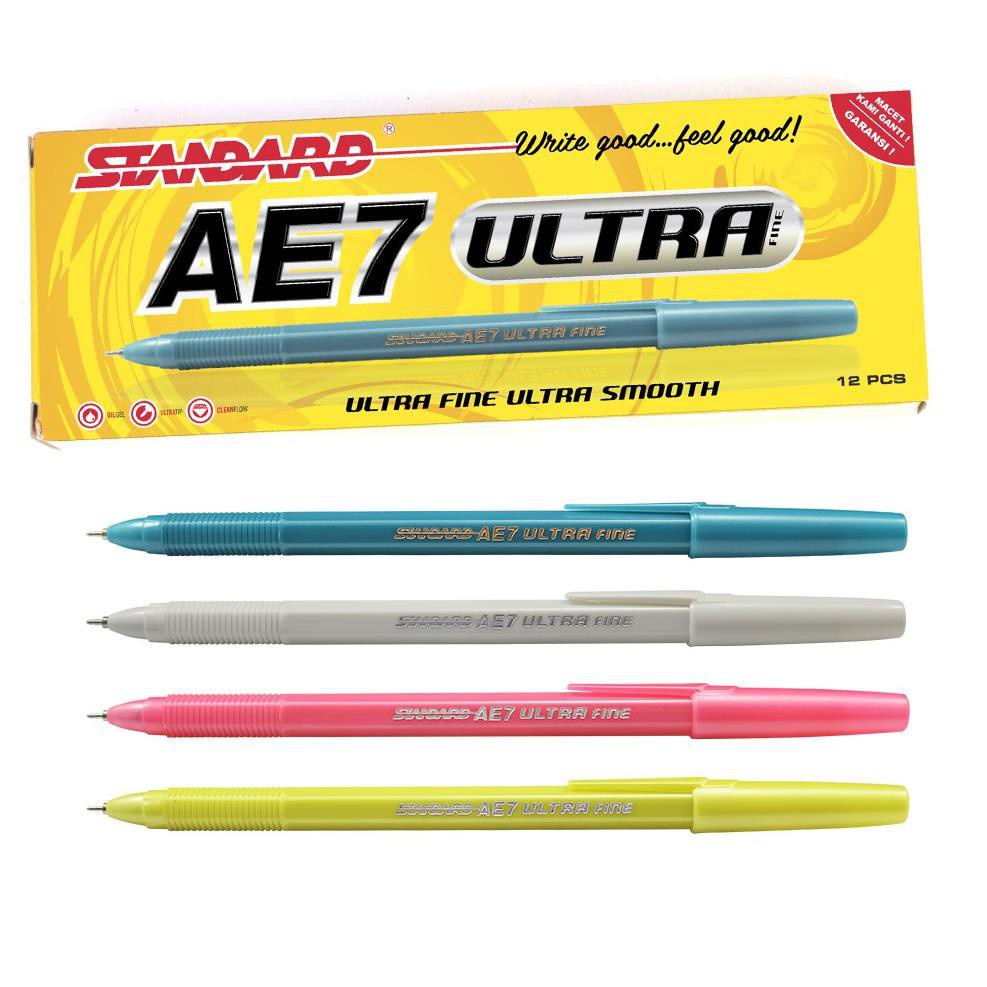 Jual Pulpen Standard AE7 Ultara Tinta Hitam [1 Pack] / Ballpoint 1 Pak ...