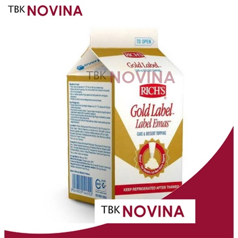 Jual GOLD LABEL WHIPPED CREAM RICH / WHIPPING CREAM RICH'S 500GR / WHIP ...