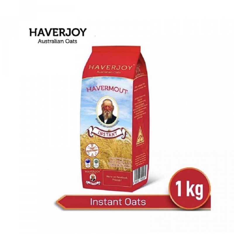 Jual HAVERJOY havermout instant merah 1 kg/australian oat /oatmeal ...