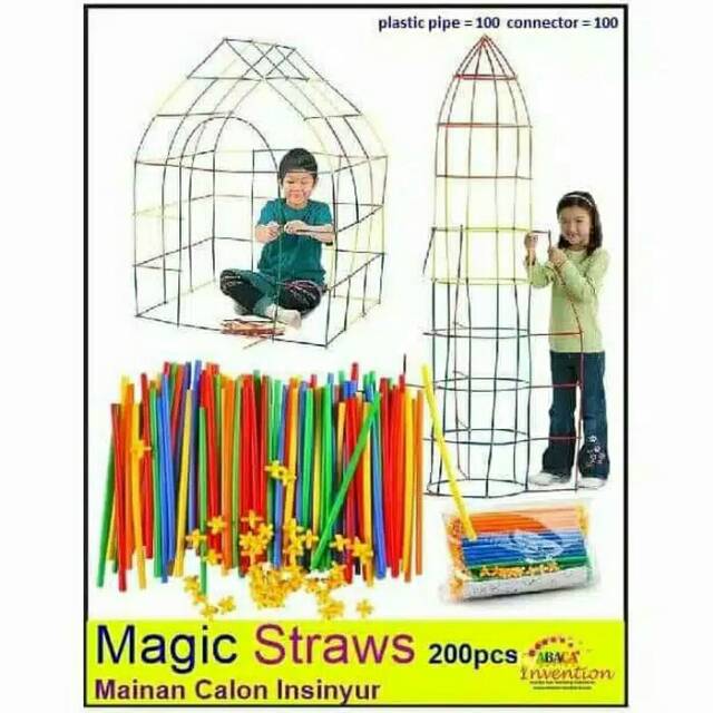 Jual Magic Straw isi 200 pcs dan 100 pcs Straws Pipa Puzzle Sedotan ...