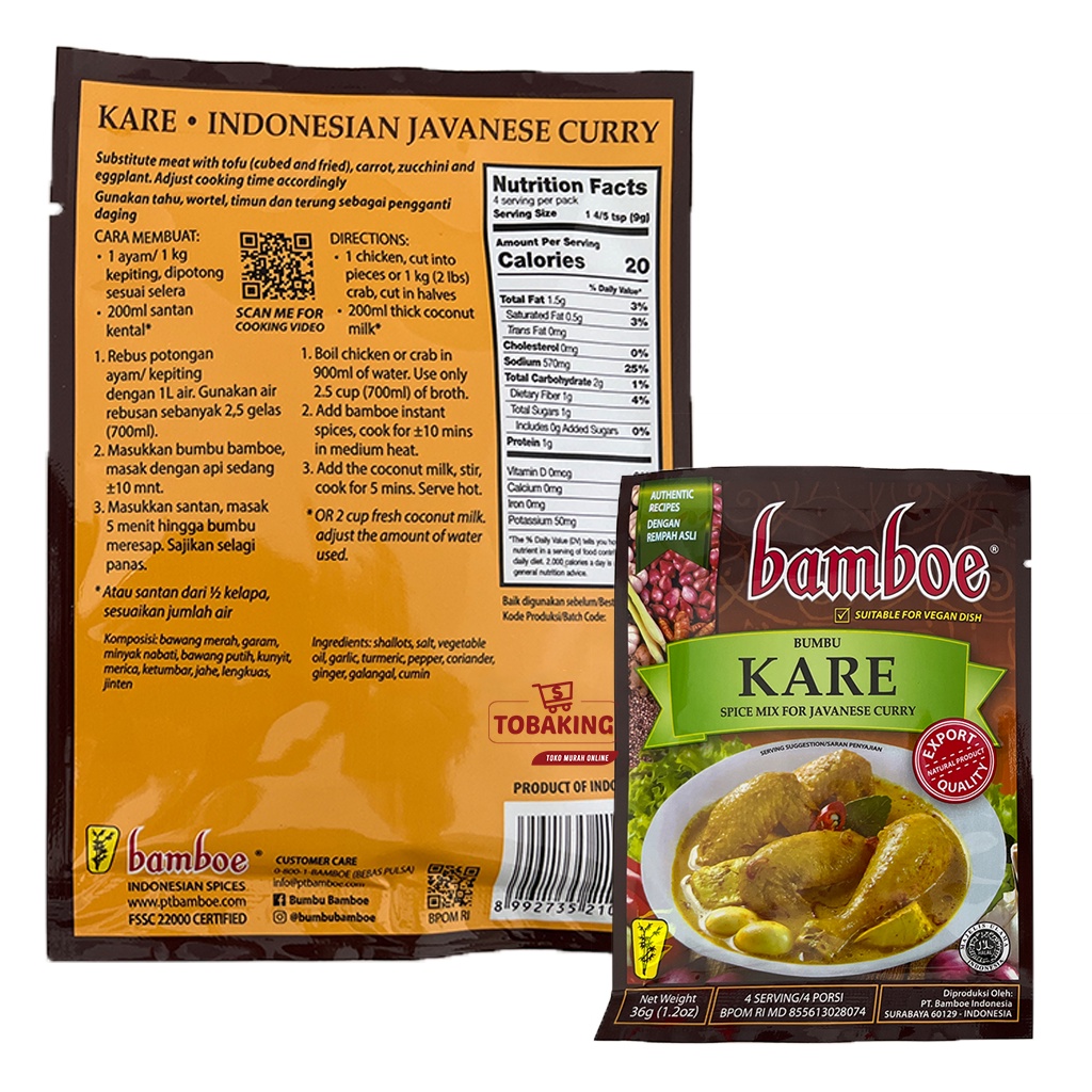 Jual Bamboe bumbu dapur all varian rawon rendang balado nasi goreng ...