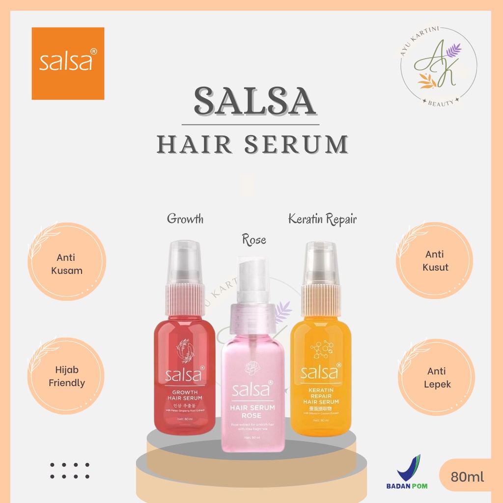 Jual SALSA - HAIR SERUM GROWTH/KERATIN/ROSE 80ML | Shopee Indonesia
