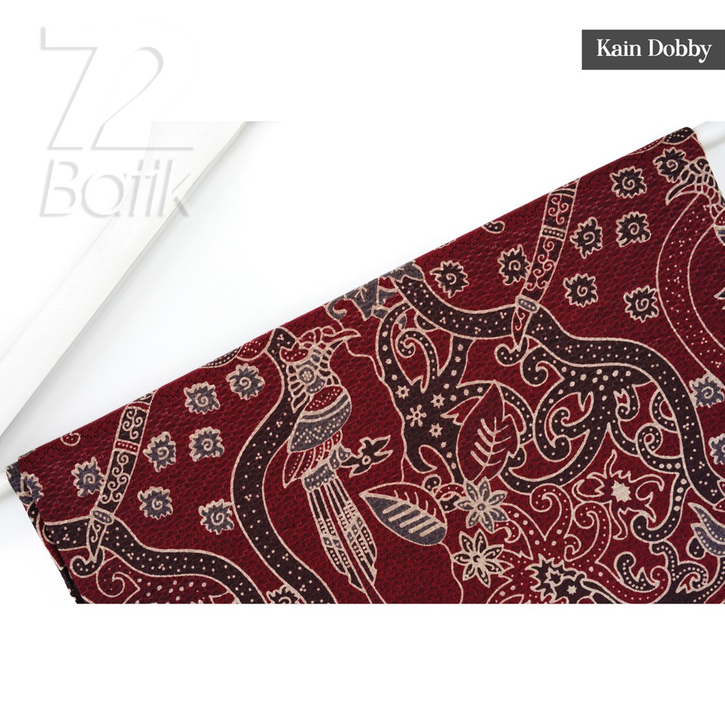 Jual BAHAN BATIK PREMIUM Dobby Motif Burung Asmat Warna Merah Abang ...