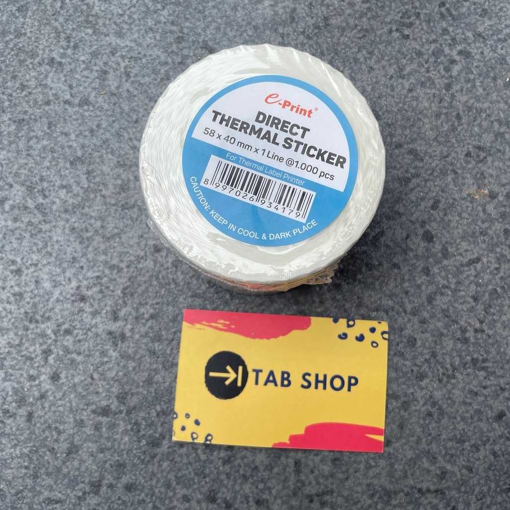 Jual TAB SHOP - E-Print Direct Thermal Sticker Label Barcode 58 x 40 mm ...