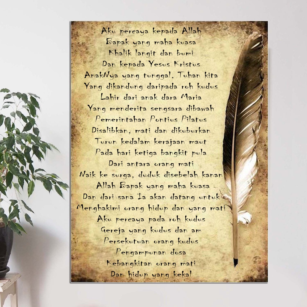 Jual Hiasan Dinding Rohani - Pengakuan Iman Rasuli - ukuran 20x30 ...