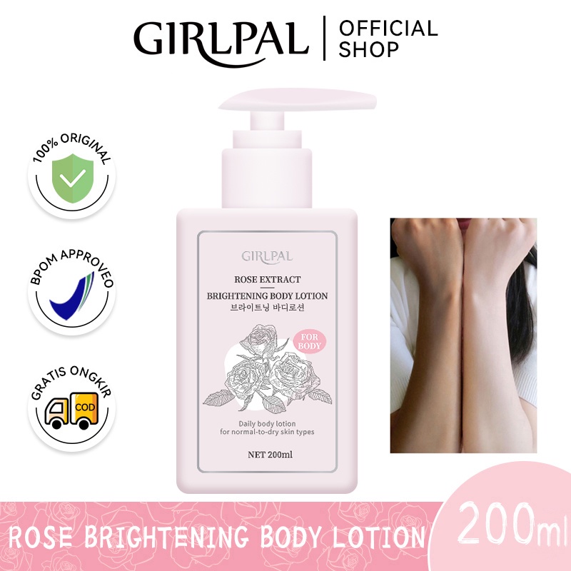 Jual GIRLPAL Rose Body Whitening Body Lotion Brightening Hand Body ...