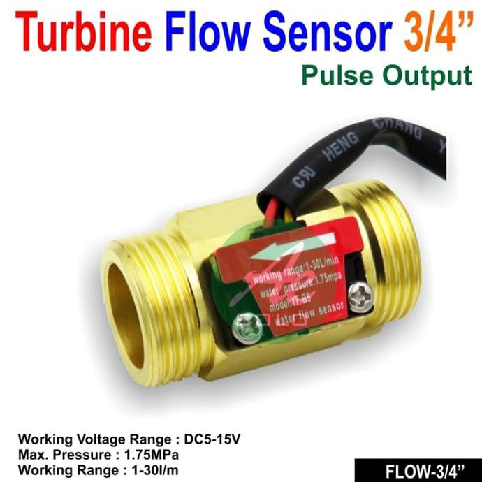 Jual Turbine Water Flow Sensor G3/4" Dn20 Flowsensor Flow Sensor 3/4 Inch Ansol420 Dijamin Ori ...