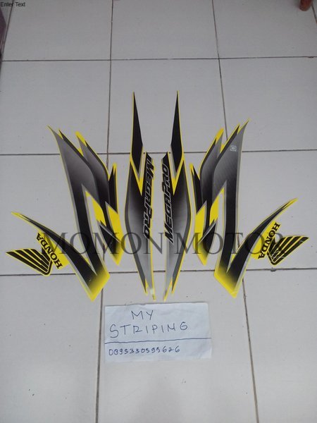 Jual Sticker striping honda megapro primus 2008 2009 kuning hitam ...