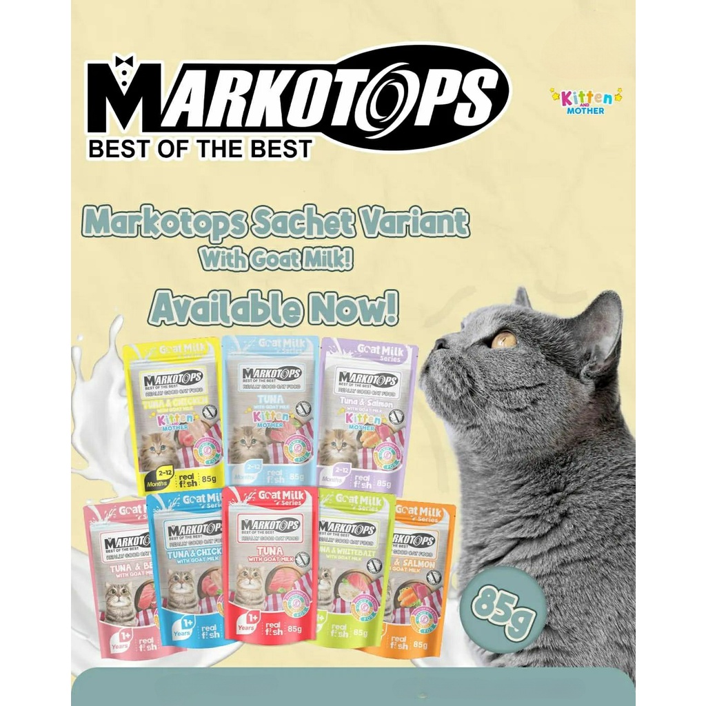 Jual MARKOTOPS CAT POUCH 85GR with GOAT MILK / MAKANAN BASAH KUCING ...