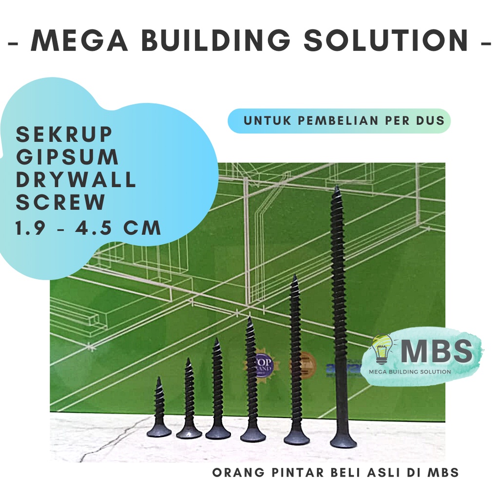 Jual Skrup / Sekrup Gipsum Paku Drywall Screw - SATUAN | Shopee Indonesia