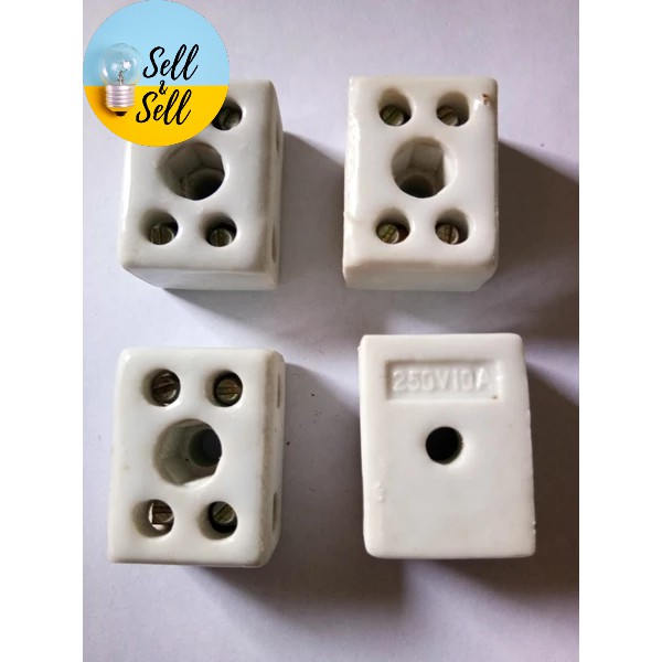 Jual Terminal Block 10mm 2P Ceramics / Terminal Blok 10mm 2 Pole ...