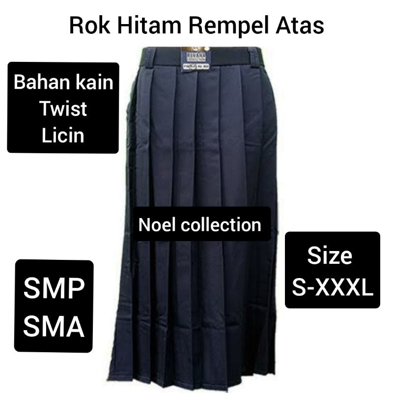 Jual SERAGAM SEKOLAH Rok hitam Panjang Rempel Lipit SMP/ SMA (twist/licin) | Shopee Indonesia