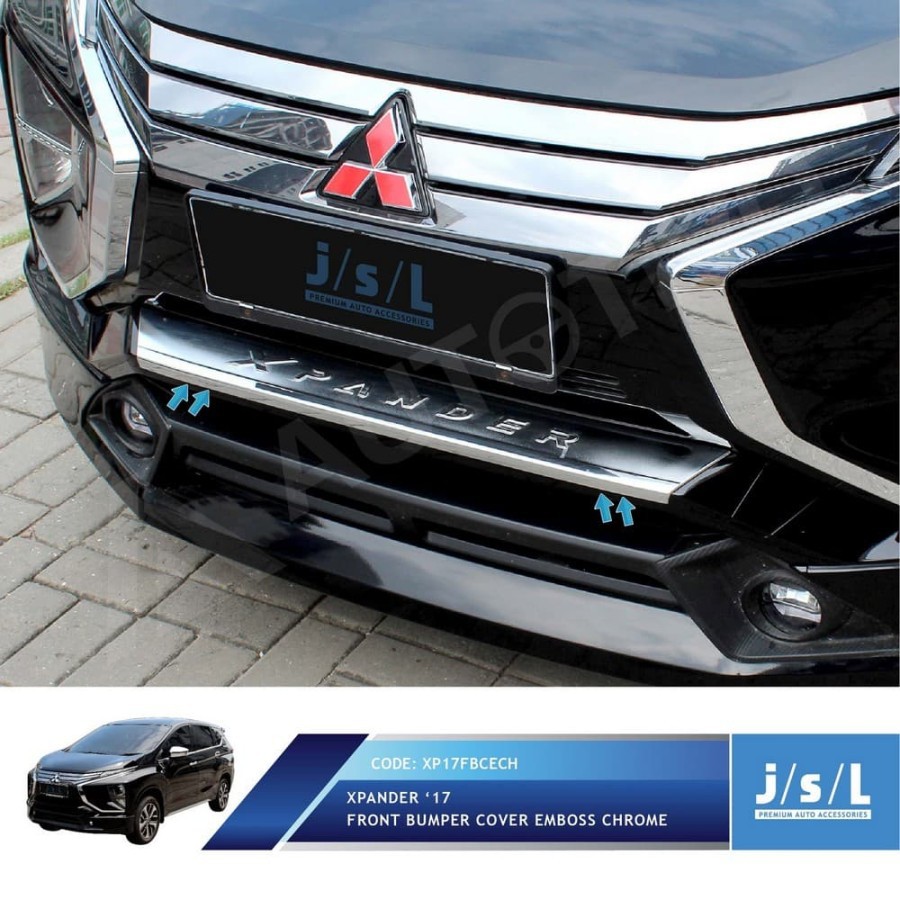 Jual Front Bumper Cover Lis Bemper Depan Emboss krom Xpander Chrome ...