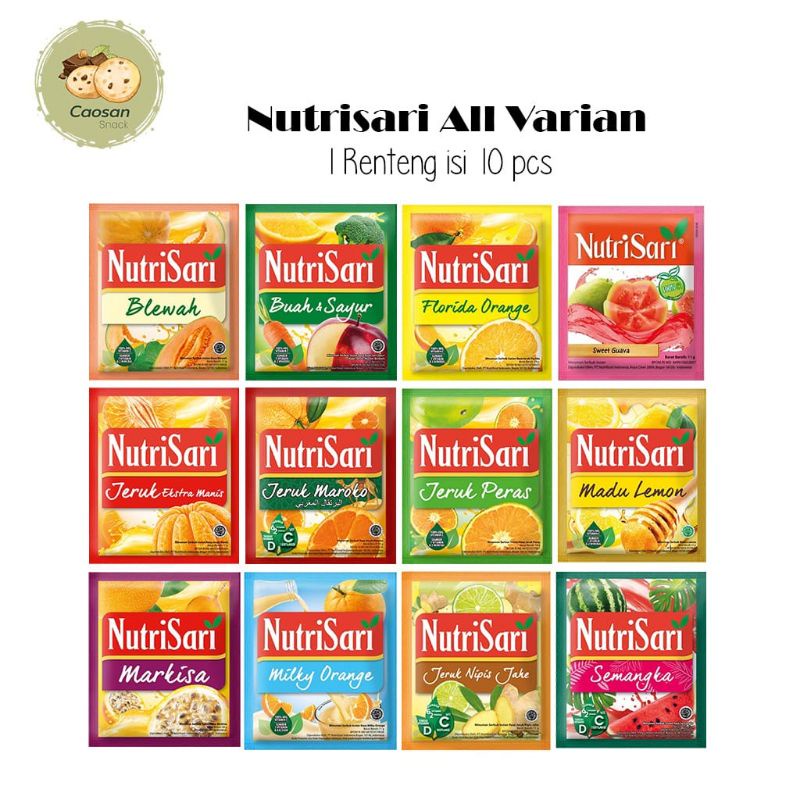 Jual Nutrisari All Variant 1 renteng (10 sachet) | Shopee Indonesia