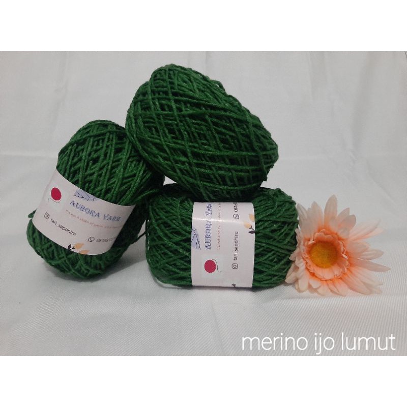 Jual Benang rajut wool Merino hijau lumut (import) | Shopee Indonesia