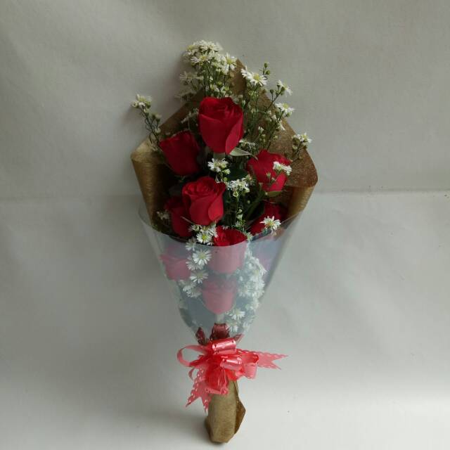 Jual Buket bunga mawar merah asli bucket bunga wisuda hadiah ulang ...