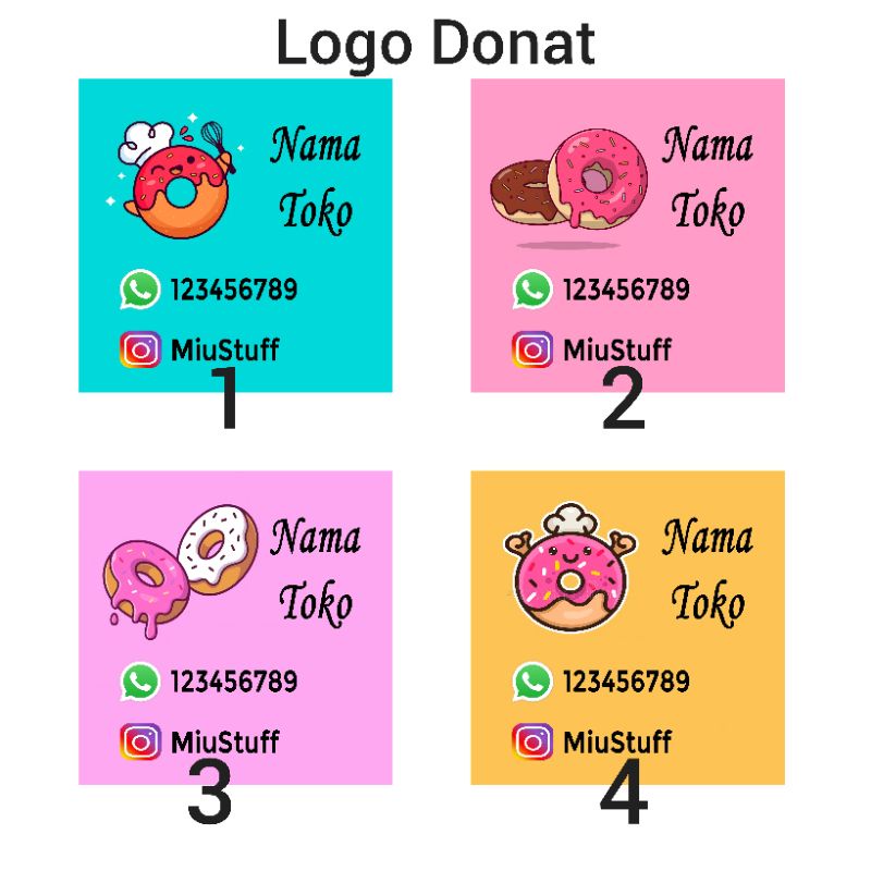 Jual Design + Cetak Sticker Lebel Logo Toko Olshop Jualan Makanan Kue ...
