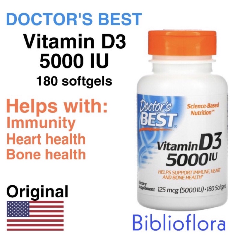Jual Doctor’s best Vitamin D3 5000iu 180 softgels | Shopee Indonesia