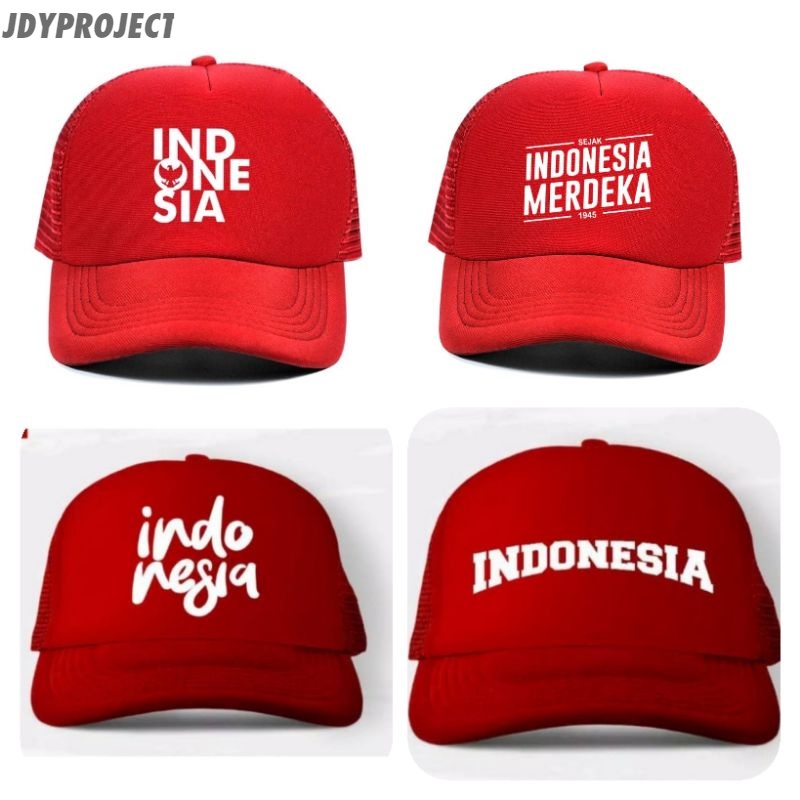 Jual Topi Jaring Trucker Cap design Indonesia 17 agustusan HUT RI JDY ...