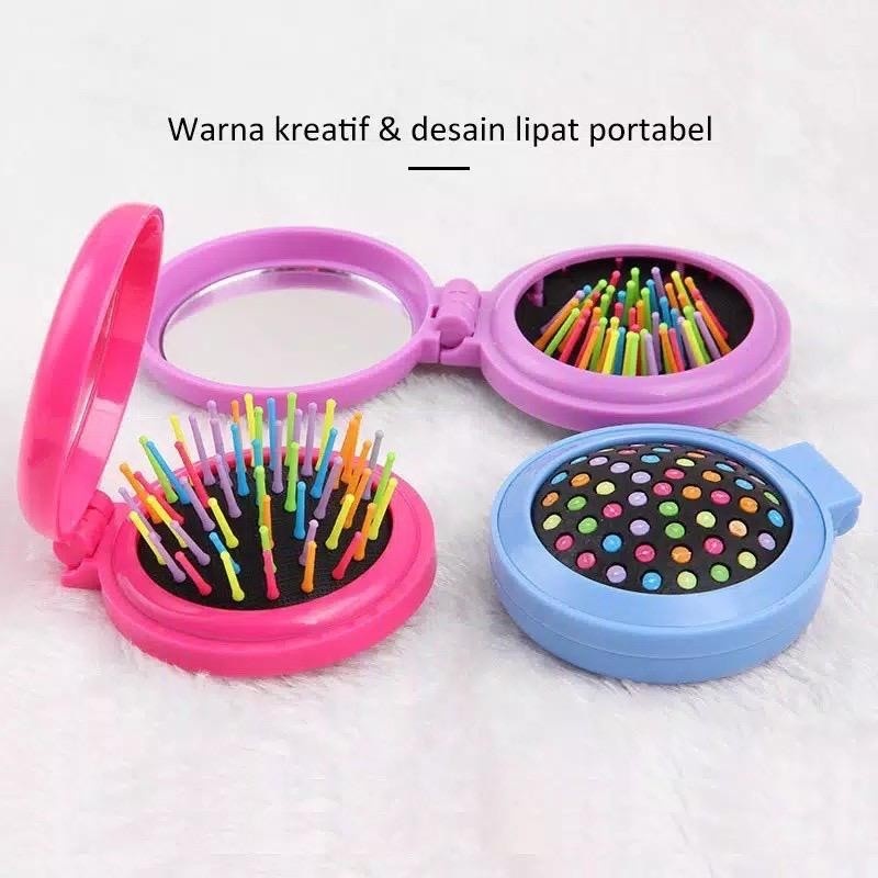 Jual Sisir Cermin Bulat Multifungsi 2in1 Kaca Makeup Sisir Rambut Lipat ...