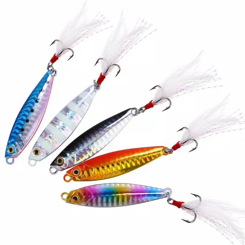 Jual Metal Jig 20g treble bulu Untuk Casting Jigging Bahan Timah ...
