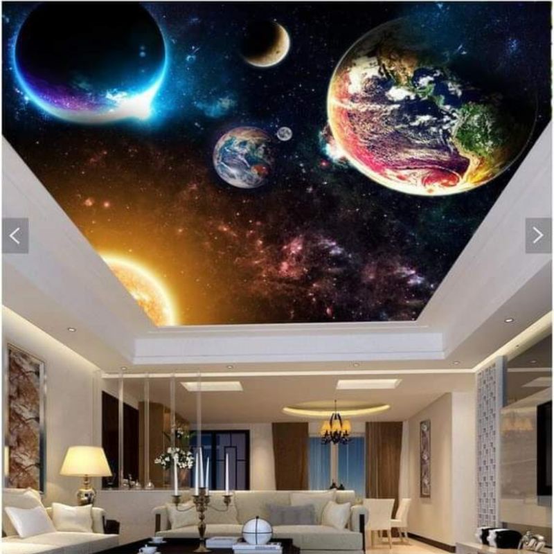 Jual Wallpaper 3D Custom Plafon Motif Planet Luar Angkasa | Shopee ...