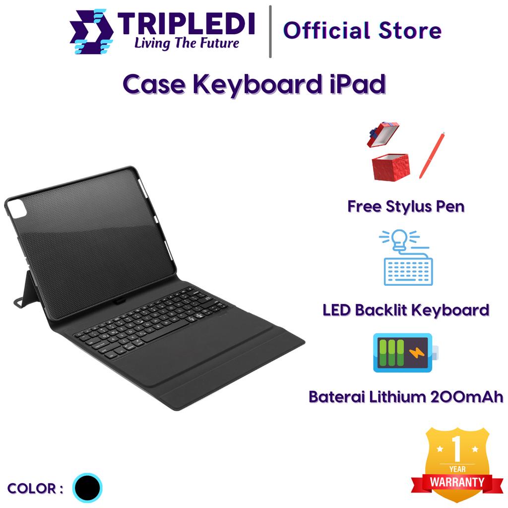 Jual TRIPLEDI Case Keyboard LED Backlit Wireless Bluetooth Free Stylus ...