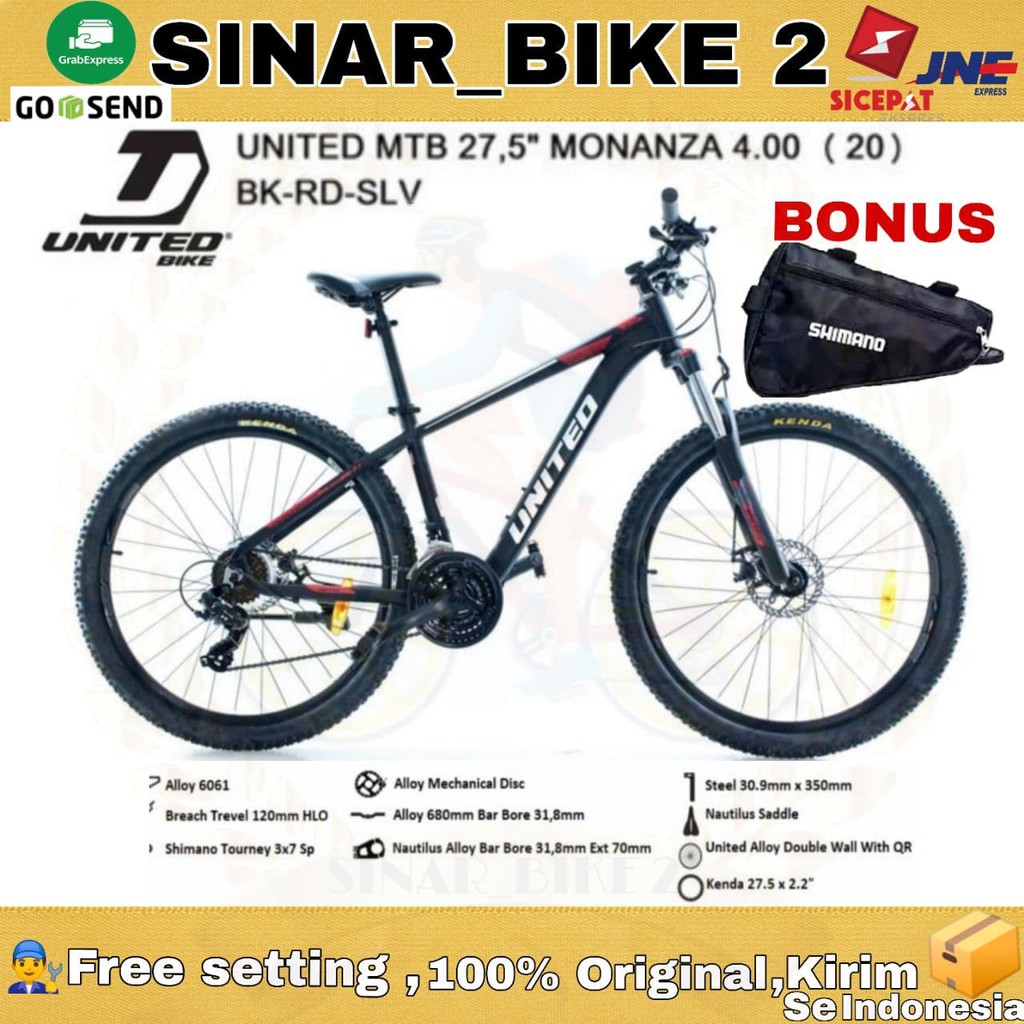 Jual Sepeda Gunung 27,5Inch MTB United MONANZA 4.00 21Speed | Shopee ...