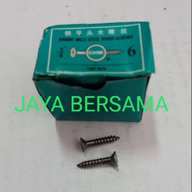 Jual Sekrup / Skrup Kayu CHW 3/4X6 (2CM) | Shopee Indonesia