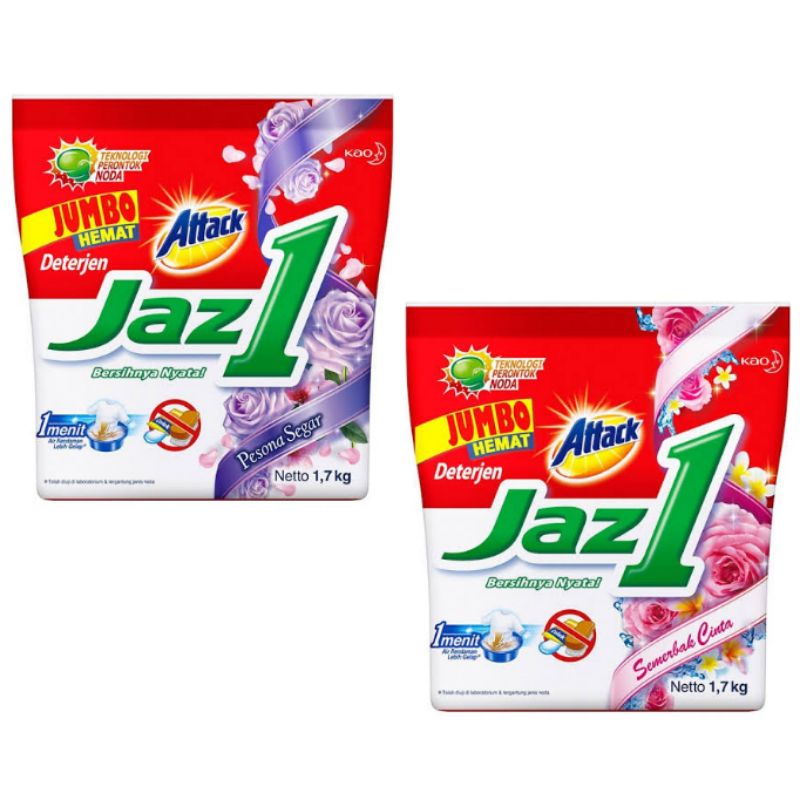 Jual JAZZ 1 ATTACK DETERGENT JUMBO 1,6 Kg | Shopee Indonesia
