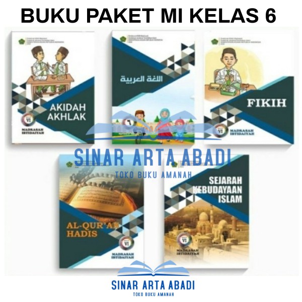 Jual Buku Akidah Akhlak Fikih Bahasa Arab Alquran Hadis SKI Paket MI kelas 6 Kemenag | Shopee ...