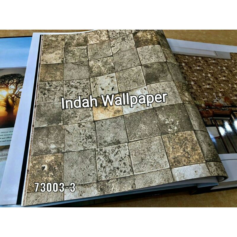 Jual Wallpaper Dinding Roll Besar Motif Batu Kotak Susun 3D Nature ...