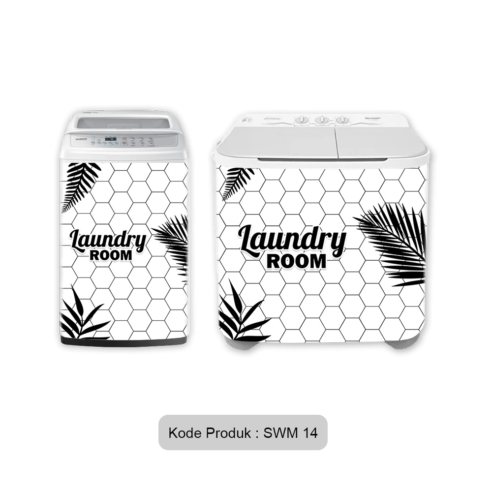 Jual Stiker Sticker Mesin Cuci 1 dan 2 Tabung Motif Minimalis Monokrom ...