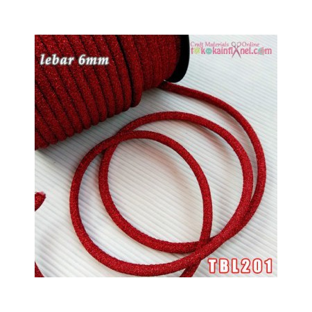 Jual Tbl201 Tali Bulat Glitter 6mm Merah Per Meter | Shopee Indonesia