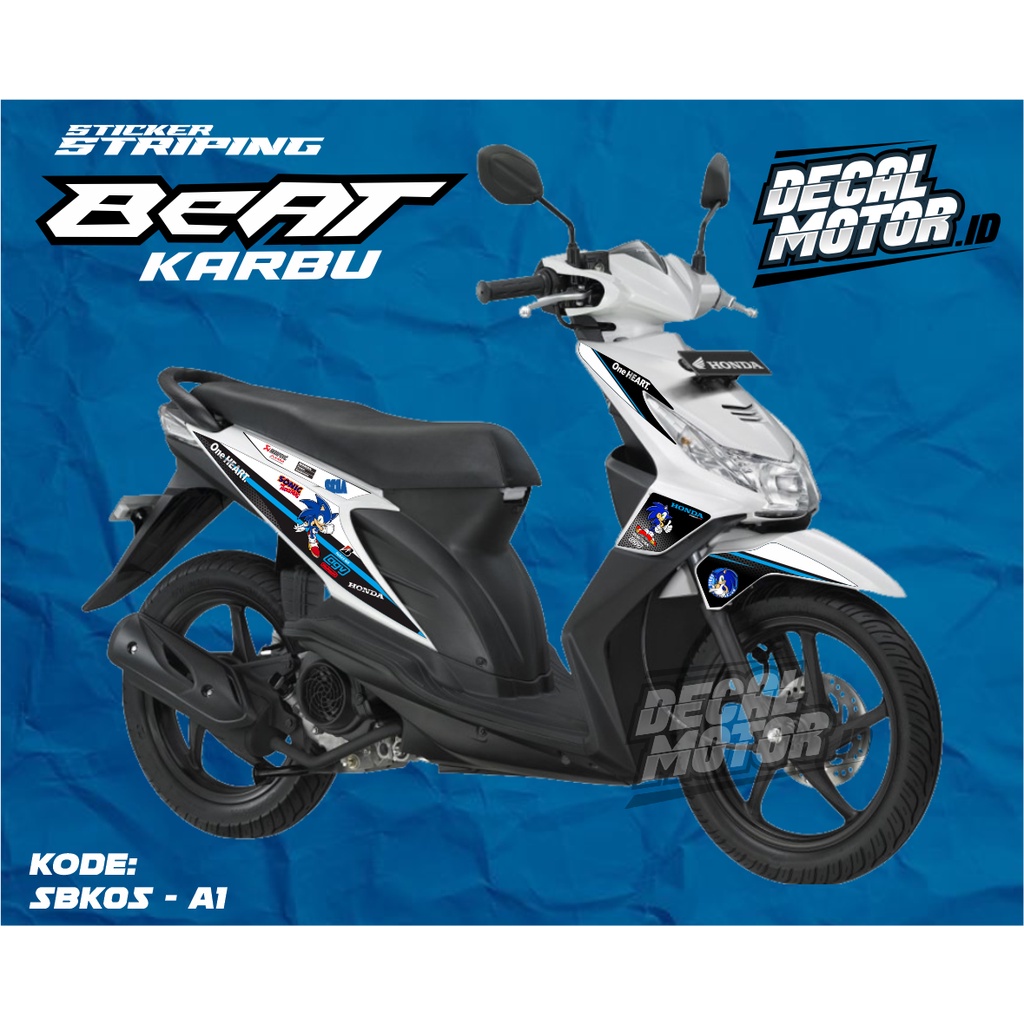 Jual Striping Motor Beat Karbu Motif Sonic - Sticker Striping Motor ...