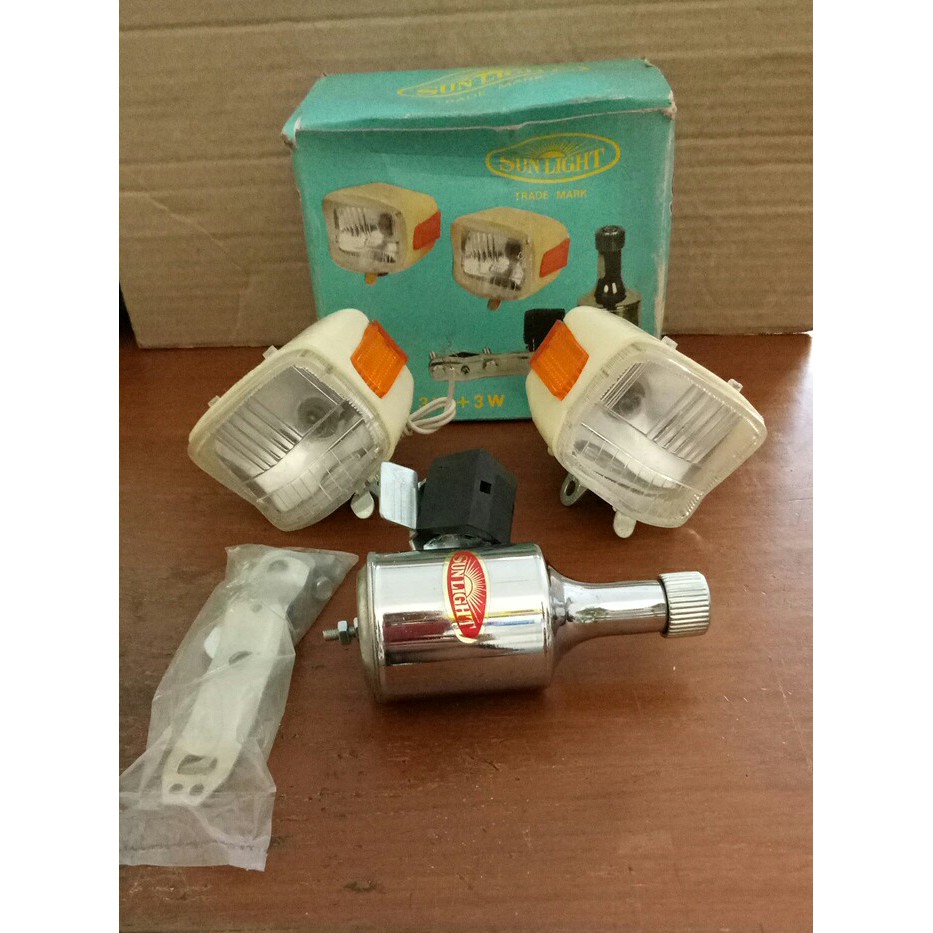 Jual DYNAMO LIGHTING SET SUN LIGHT DINAMO LAMPU SEPEDA ONTEL JENGKI ...